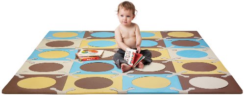 Skip Hop Baby Infant & Toddler Playmat with Interlocking Foam Floor Tiles, Blue / Gold