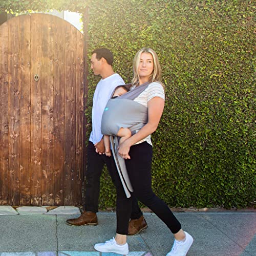 Moby Easy-Wrap Carrier | Baby Carrier and Wrap in One for Mothers, Fathers, and Caregivers | Designed for Newborns, Infants, and Toddlers | Holder Can Carry Babies up to 33 lbs | Smoked Pearl