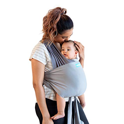 Moby Easy-Wrap Carrier | Baby Carrier and Wrap in One for Mothers, Fathers, and Caregivers | Designed for Newborns, Infants, and Toddlers | Holder Can Carry Babies up to 33 lbs | Smoked Pearl