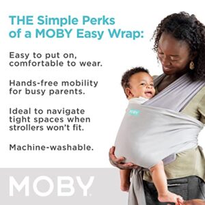 Moby Easy-Wrap Carrier | Baby Carrier and Wrap in One for Mothers, Fathers, and Caregivers | Designed for Newborns, Infants, and Toddlers | Holder Can Carry Babies up to 33 lbs | Smoked Pearl