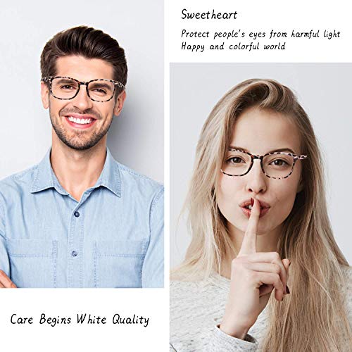 WinToo Blue Light Blocking Glasses, Computer Reading/Gaming/TV/Phones Glasses for Men Women,Anti Eyestrain UV Glare (5/1Pair)