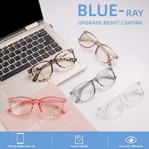 WinToo Blue Light Blocking Glasses, Computer Reading/Gaming/TV/Phones Glasses for Men Women,Anti Eyestrain UV Glare (5/1Pair)