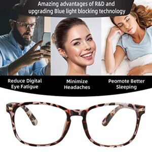 WinToo Blue Light Blocking Glasses, Computer Reading/Gaming/TV/Phones Glasses for Men Women,Anti Eyestrain UV Glare (5/1Pair)