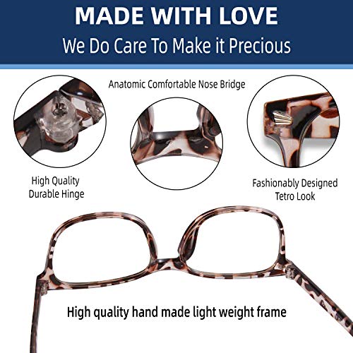 WinToo Blue Light Blocking Glasses, Computer Reading/Gaming/TV/Phones Glasses for Men Women,Anti Eyestrain UV Glare (5/1Pair)