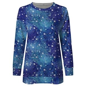 Plus Size Tops for Women Long Sleeve Blue Women's Long Sleeve V Neck Blouse Smocked Ruffle Slim Fit Casual Lantern Peplum Top Shirt