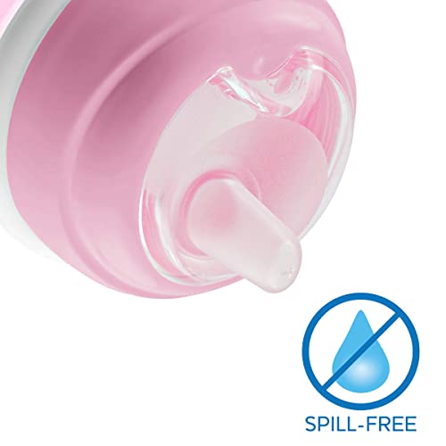 Chicco Soft Silicone Spout Spill Free Transition Baby Sippy Cup 7oz Pink 4m+