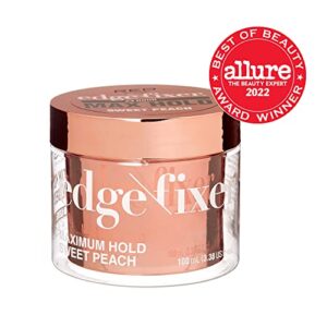 Red by Kiss Edge Fixer 24 Hour Maximum Hold Edge Wax No Flaking Biotin B7 Infused Hair Gel 3.38 fl.oz (Sweet Peach)