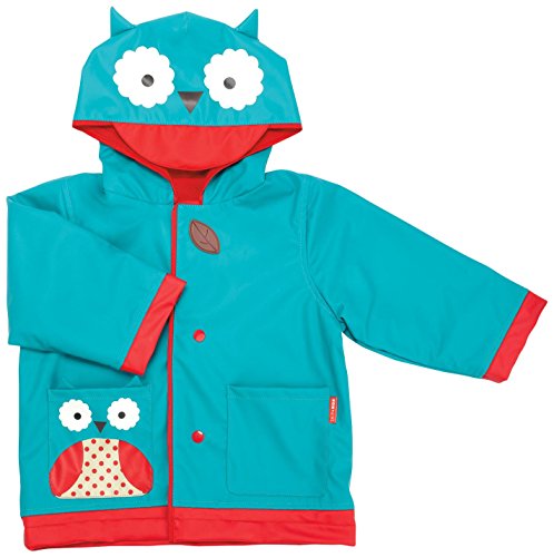 Skip Hop Zoo Little Kid-Toddler Hooded Raincoat for Girls, Owl, Blue, (Size 2) (Discontinued by Manufacturer)