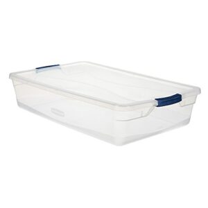 rubbermaid clever store 3q2900clmcb latching storage container, 41-quart, clear