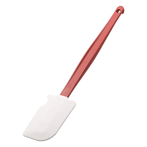 Rubbermaid Commercial Products High Heat Resistant Silicone Heavy Duty Spatula/Food Scraper, 13.5-Inch, 500 Degrees F, Red Handle, for Baking/Cooking/Mixing, Commercial Dishwasher Safe