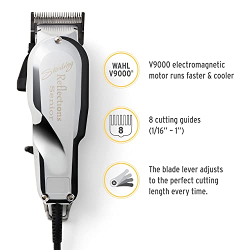 Wahl Professional Reflections Senior Clipper - Great for Professional Stylists and Barbers - with Metal Housing and Chrome Lid