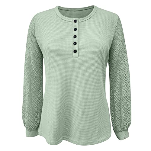 Flannel Shirts for Women Without Pockets Sweatshirts for Women Crewneck Long Sleeve Shirts Tunic Tops for Leggings Green