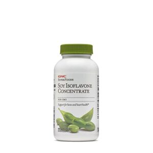 gnc superfoods soy isoflavone concentrate, 90 capsules, supports for bone and heart health