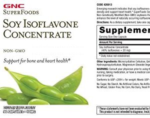 GNC SuperFoods Soy Isoflavone Concentrate, 90 Capsules, Supports for Bone and Heart Health