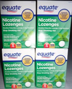 equate – nicotine lozenge 4 mg, mint flavor, 108 lozenges,pack of 4