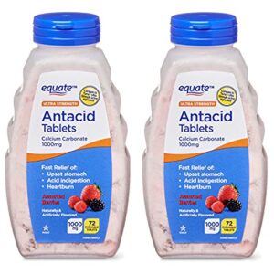 Ultra Strength Antacid Assorted Berries Chewable Tablets, 1000 mg, 72 Count, Pack of 2