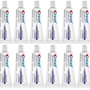 Crest 3D White Brilliance Toothpaste, Vibrant Peppermint, Travel Size, 0.85 oz (24g) - Pack of 12