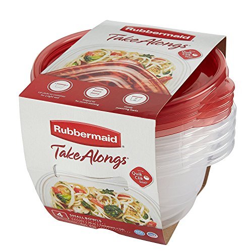 Rubbermaid Storage Bowls, 3.2 Cup, Red,(Pack of 4)