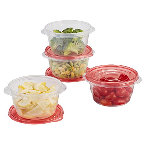 Rubbermaid Storage Bowls, 3.2 Cup, Red,(Pack of 4)