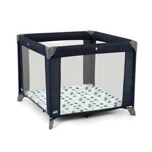 chicco tot quad portable square playpen – confetti | blue