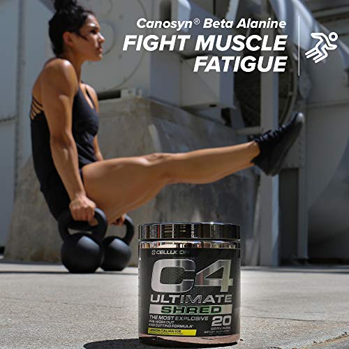 Cellucor C4 Ultimate Shred Pre Workout Powder, Fat Burner for Men & Women, weight Loss Supplement With Ginger Root Extract, Lemon Italian Ice, 20 Servings