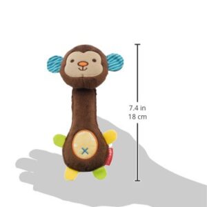 Skip Hop Giraffe Safari Squeeze Me Rattle Toy, Monkey (Discontinued by Manufacturer)