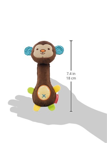 Skip Hop Giraffe Safari Squeeze Me Rattle Toy, Monkey (Discontinued by Manufacturer)