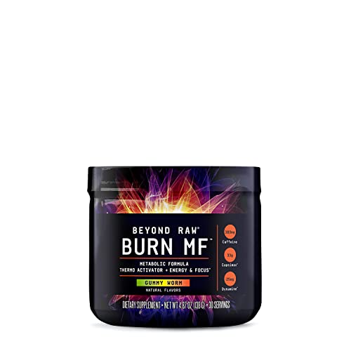 BEYOND RAW Burn MF | Metabolic Formula, Thermo Activator, Supports Energy and Focus | Gummy Worm | 30 Servings