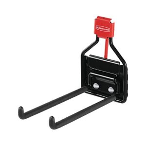 rubbermaid shed accessories multi-purpose hook, individual, black, garage organization for bikes/power tools/shovels/rakes