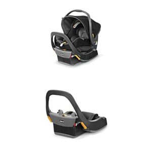 chicco keyfit 35 cleartex infant seat and extra base bundle, shadow, black