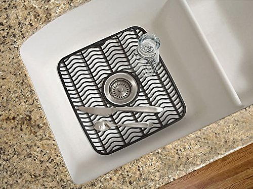 Rubbermaid Sink Protector Mat, Small, Black Waves