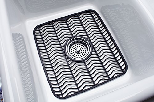 Rubbermaid Sink Protector Mat, Small, Black Waves