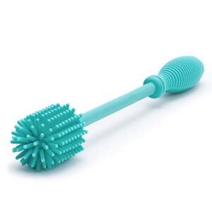 chicco silicone bottle brush 9.5″ long, bpa-free, comfort grip handle, dishwasher & sterilizer safe – teal