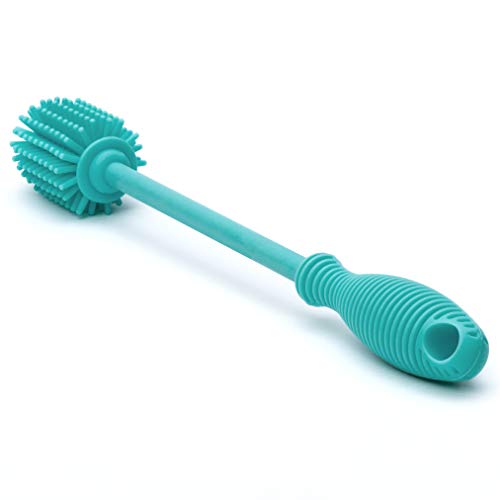 Chicco Silicone Bottle Brush 9.5" Long, BPA-Free, Comfort Grip Handle, Dishwasher & Sterilizer Safe - Teal