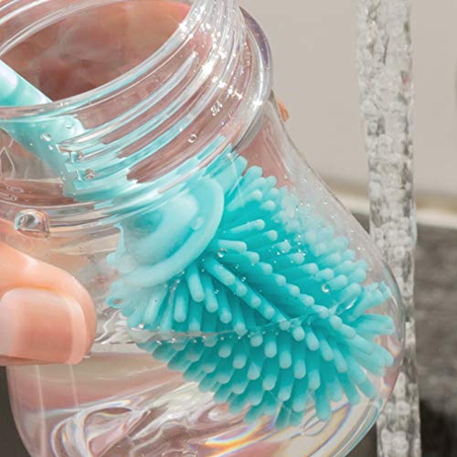 Chicco Silicone Bottle Brush 9.5" Long, BPA-Free, Comfort Grip Handle, Dishwasher & Sterilizer Safe - Teal