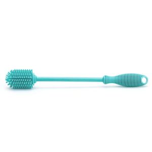 Chicco Silicone Bottle Brush 9.5" Long, BPA-Free, Comfort Grip Handle, Dishwasher & Sterilizer Safe - Teal