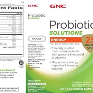 GNC Probiotic Solutions Energy, 30 Capsules, Daily Probiotic Support