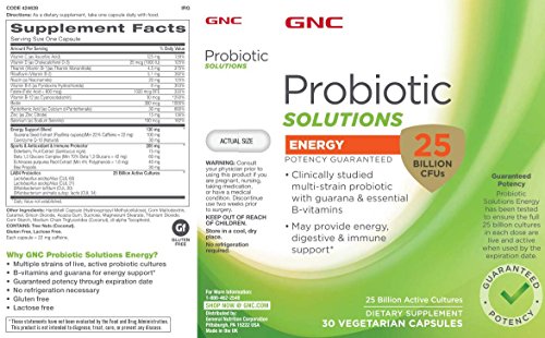 GNC Probiotic Solutions Energy, 30 Capsules, Daily Probiotic Support