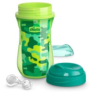 Chicco Insulated Rim Spout Trainer Spill Free Baby Sippy Cup 9 oz. - Two Pack, Green/Teal