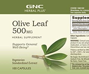 GNC Herbal Plus Olive Leaf 500 mg