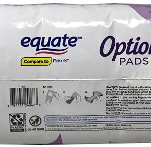 Equate Options Moderate Absorbency Long Length Incontinence Pads, 60 Count