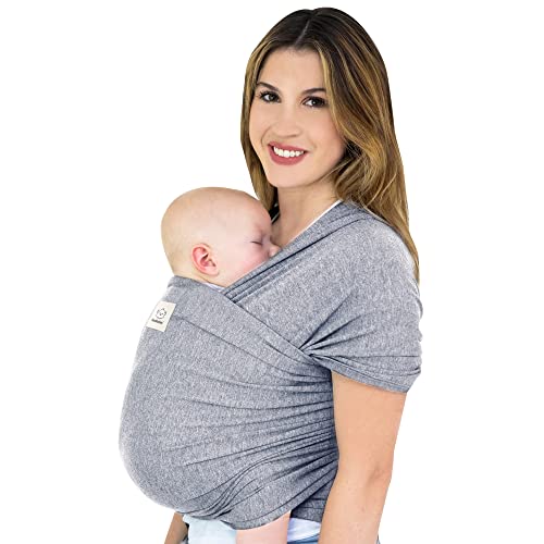 KeaBabies Baby Wrap Carrier - All in 1 Original Breathable Baby Sling, Lightweight,Hands Free Baby Carrier Sling, Baby Carrier Wrap, Baby Carriers for Newborn,Infant, Baby Wraps Carrier (Classic Gray)