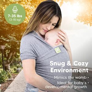 KeaBabies Baby Wrap Carrier - All in 1 Original Breathable Baby Sling, Lightweight,Hands Free Baby Carrier Sling, Baby Carrier Wrap, Baby Carriers for Newborn,Infant, Baby Wraps Carrier (Classic Gray)