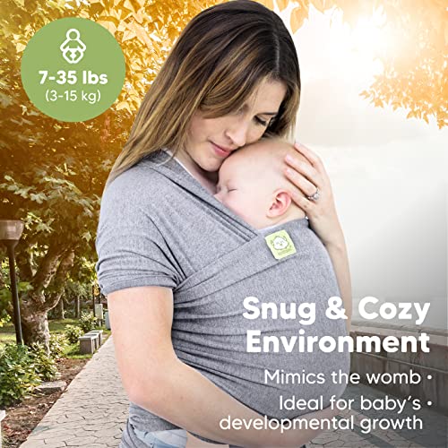 KeaBabies Baby Wrap Carrier - All in 1 Original Breathable Baby Sling, Lightweight,Hands Free Baby Carrier Sling, Baby Carrier Wrap, Baby Carriers for Newborn,Infant, Baby Wraps Carrier (Classic Gray)