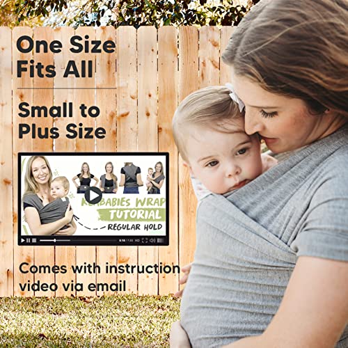 KeaBabies Baby Wrap Carrier - All in 1 Original Breathable Baby Sling, Lightweight,Hands Free Baby Carrier Sling, Baby Carrier Wrap, Baby Carriers for Newborn,Infant, Baby Wraps Carrier (Classic Gray)