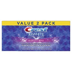 crest 3d white, whitening toothpaste radiant mint, 8.2 oz