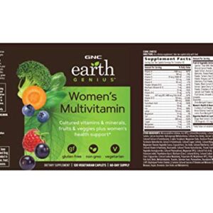 GNC Earth Genius Women's Multivitamin, 120 Vegetarian Caplets, Supports Women’s Nutrition