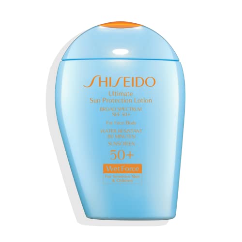 Shiseido Ultimate Sun Protection Lotion - 100 mL - Broad-Spectrum SPF 50+ Mineral Sunscreen for Face & Body - For Sensitive Skin & Children - All Skin Types