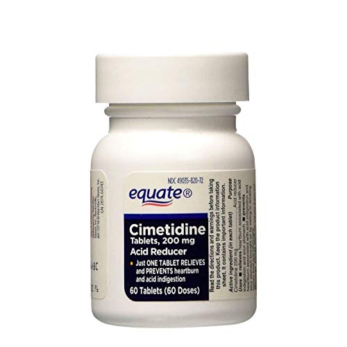 Cimetidine 200 mg - Heartburn Relief, Stomach Acidity Reducer by Equate, 60 Tablets (Pack of 4)