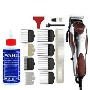 wahl professional 5-star magic clip #8451 – great for barbers and stylists – precision fade clipper with zero overlap adjustable blades, variable taper & texture settings (with clipper oil)